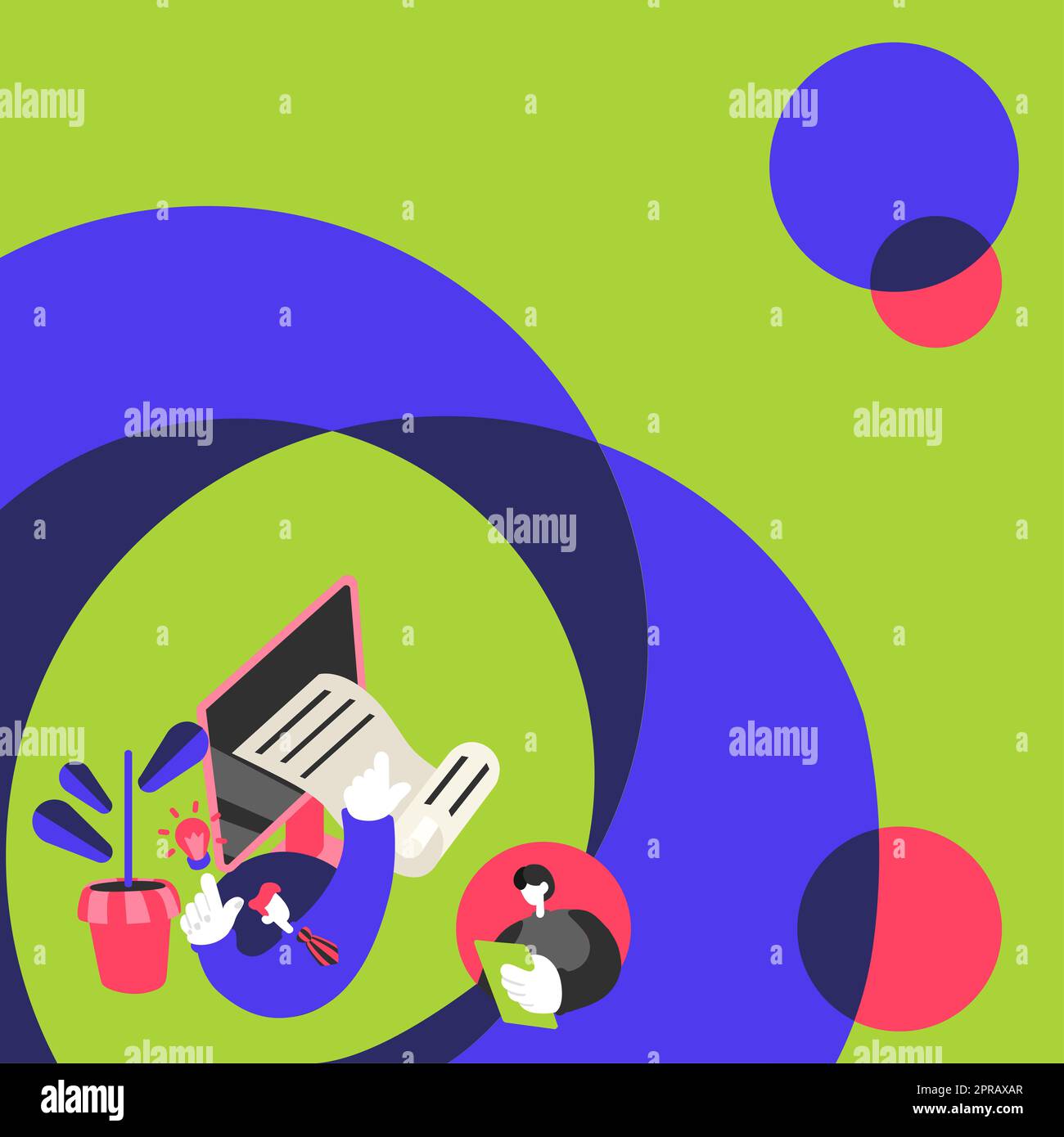 Businessman Thinking About New Ideas And Copying File, Businesswoman ...