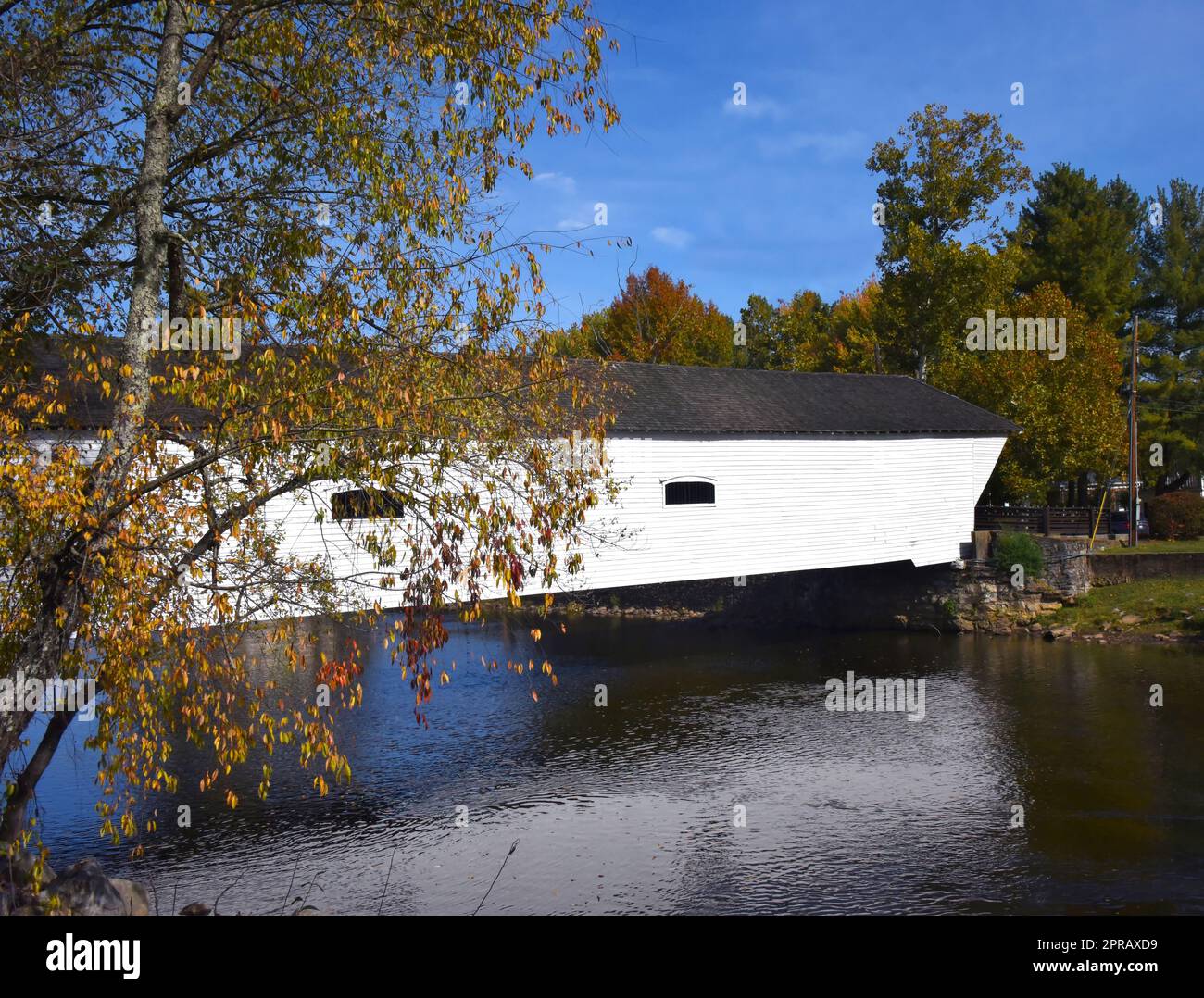 Elizabethton Covered Bridge, Elizabethton, Tennessee, stretches across ...