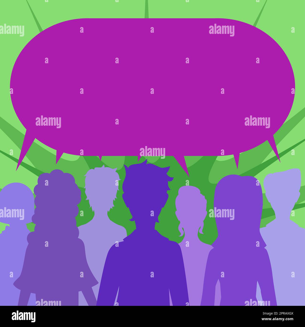 Group Of People Sharing Important Informations In Speech Bubble ...