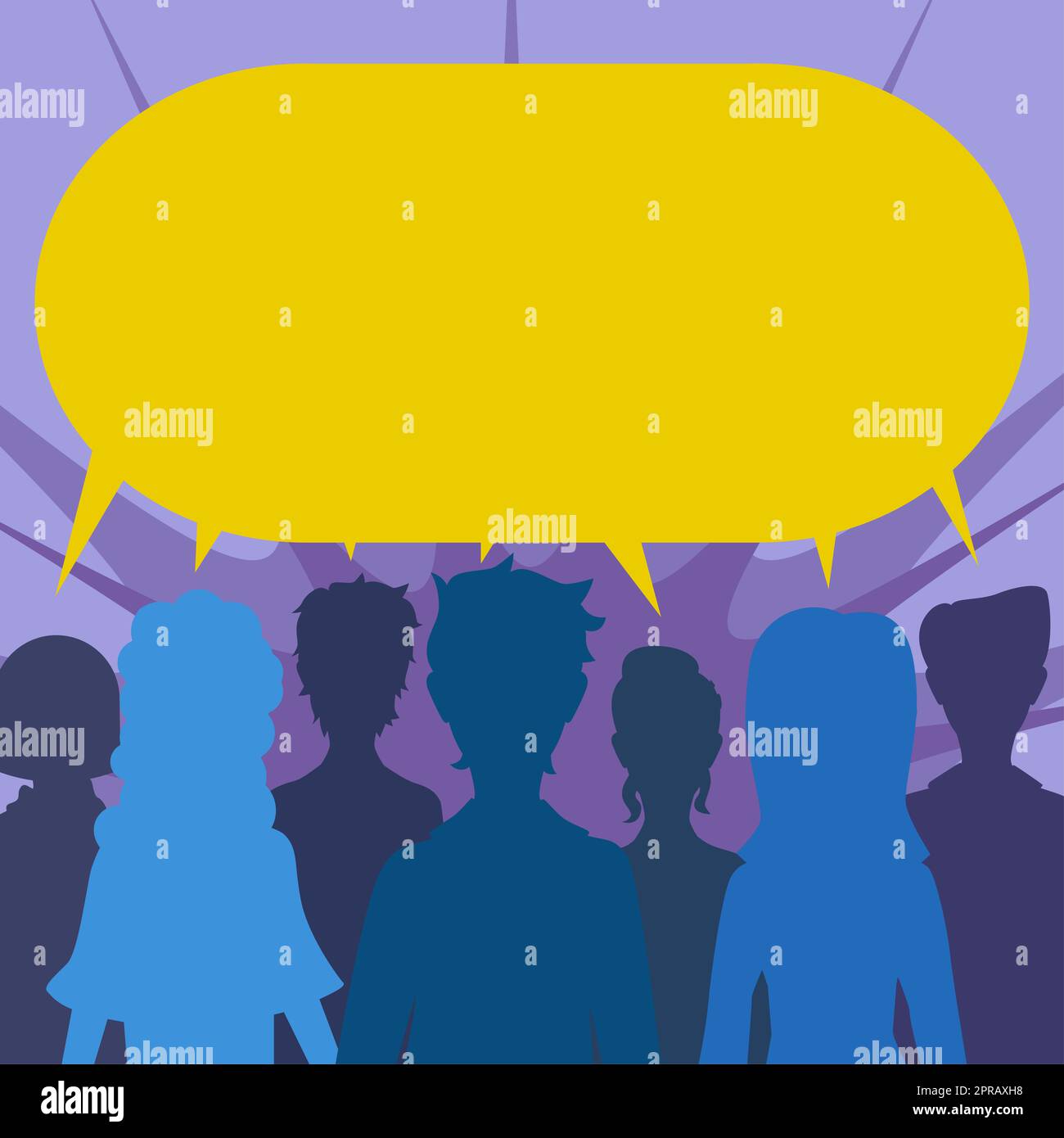 Group Of People Sharing Important Informations In Speech Bubble ...