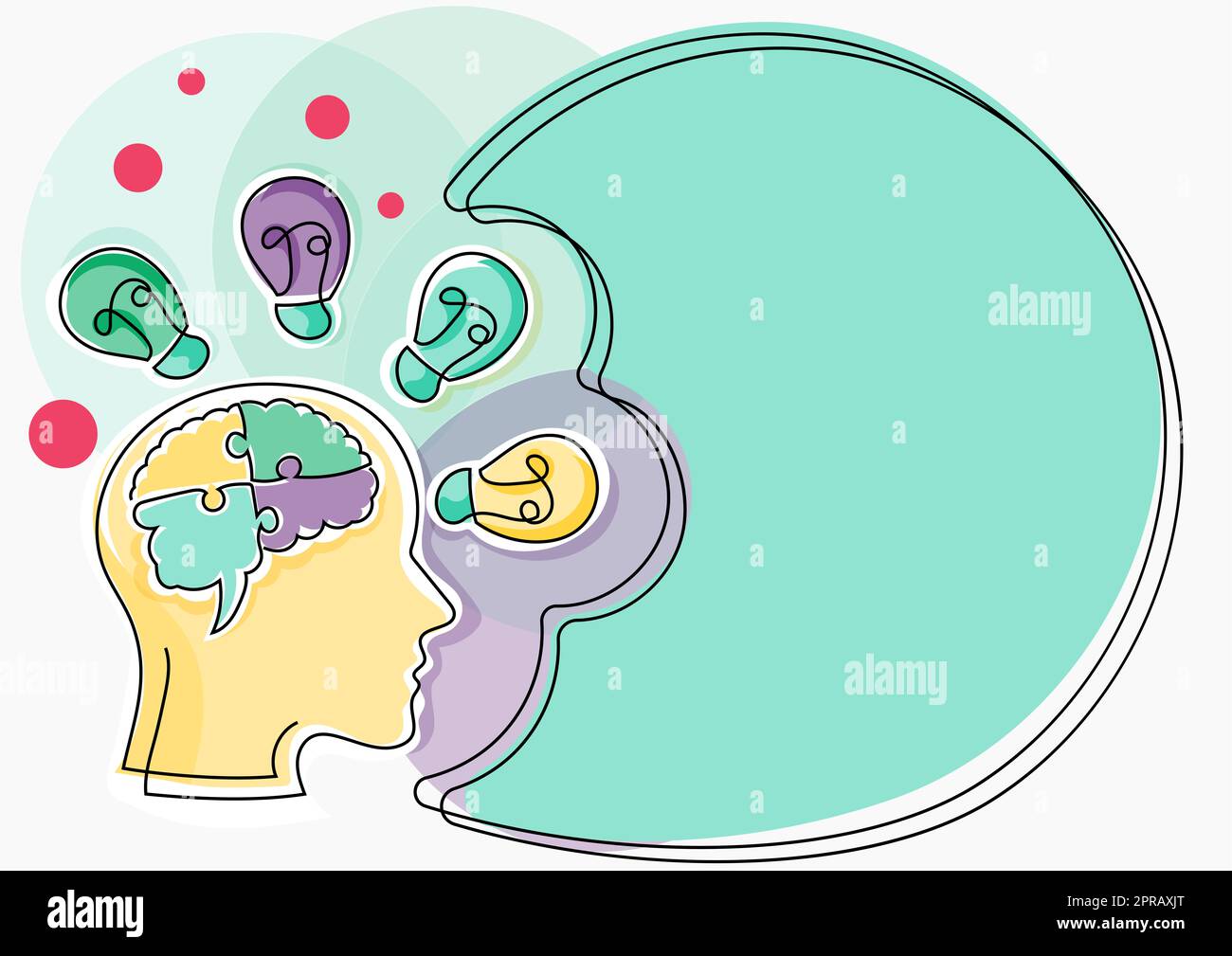 Man With Puzzled Brain Thinking New Brilliant Ideas Shown On ...