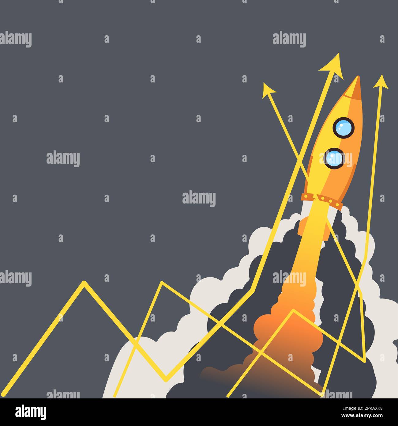 Rocket Taking Off Leaving Fire Behind And Presenting Important Message ...