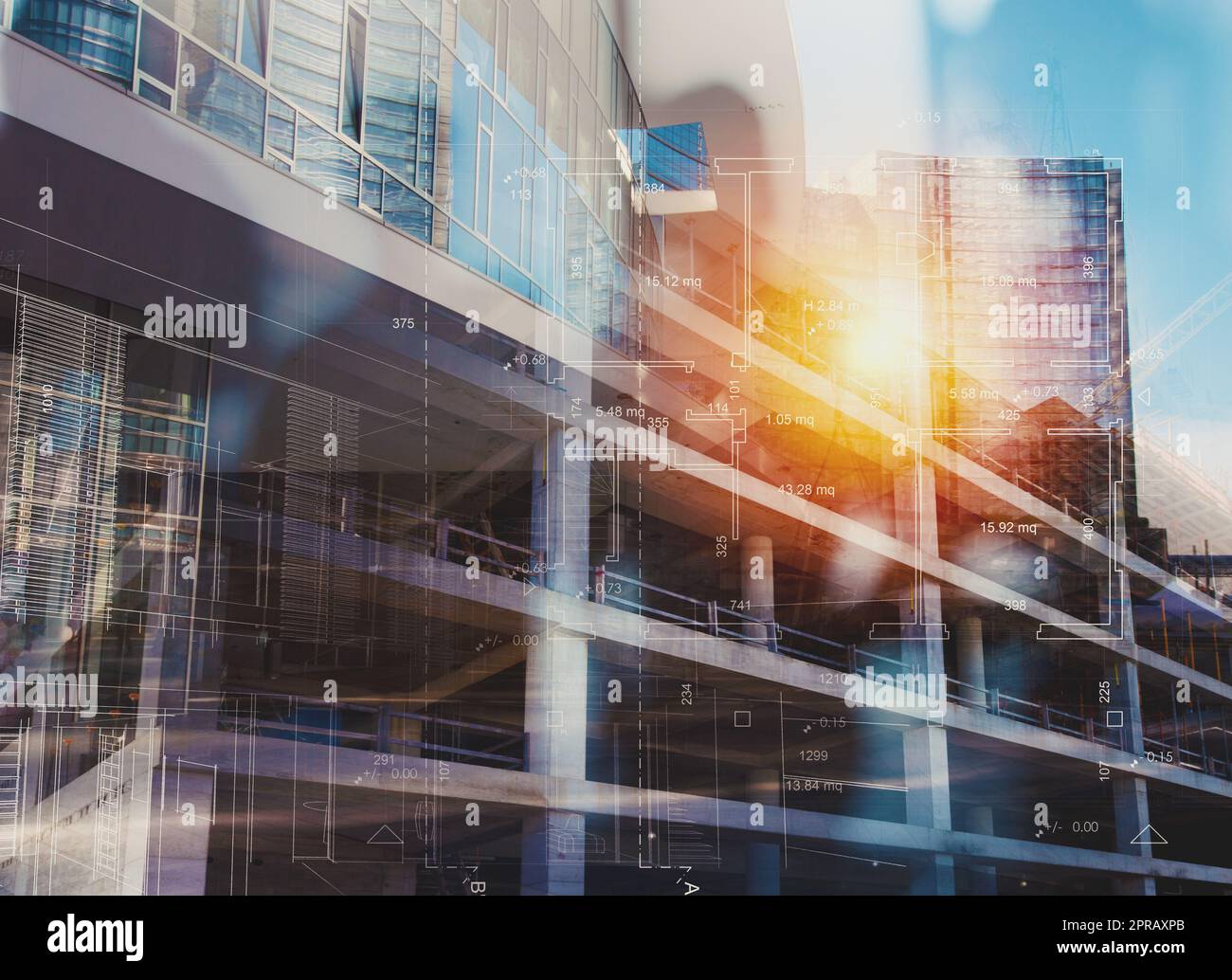 Construction company plans a sketch of new building Stock Photo - Alamy