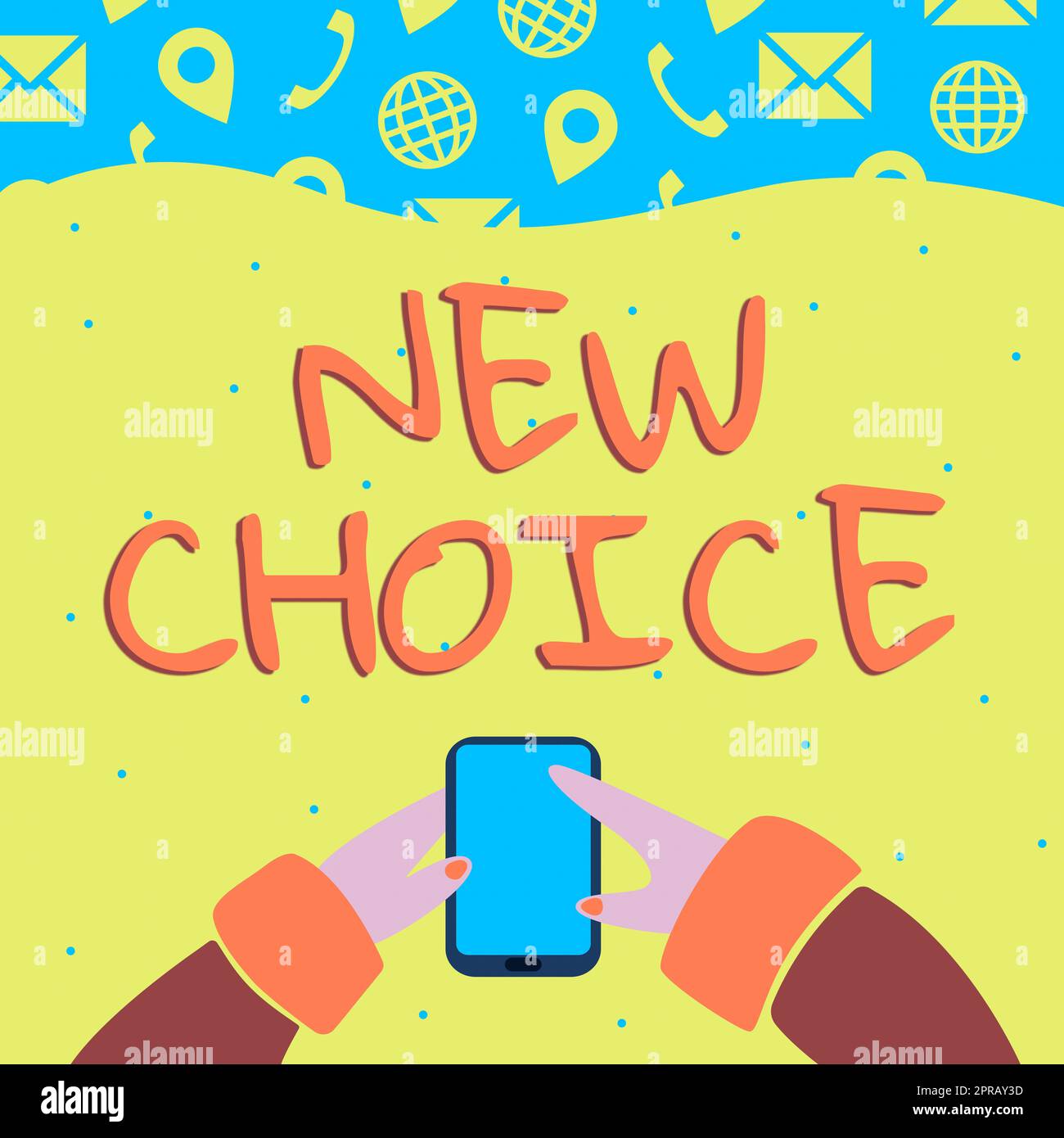 Sign displaying New Choice. Business concept having lot of options and ...