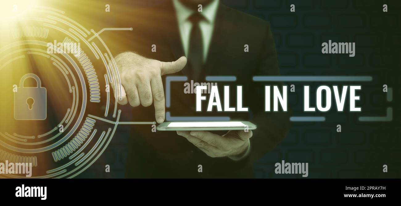 Writing displaying text Fall In Love. Word for Feeling loving emotions ...