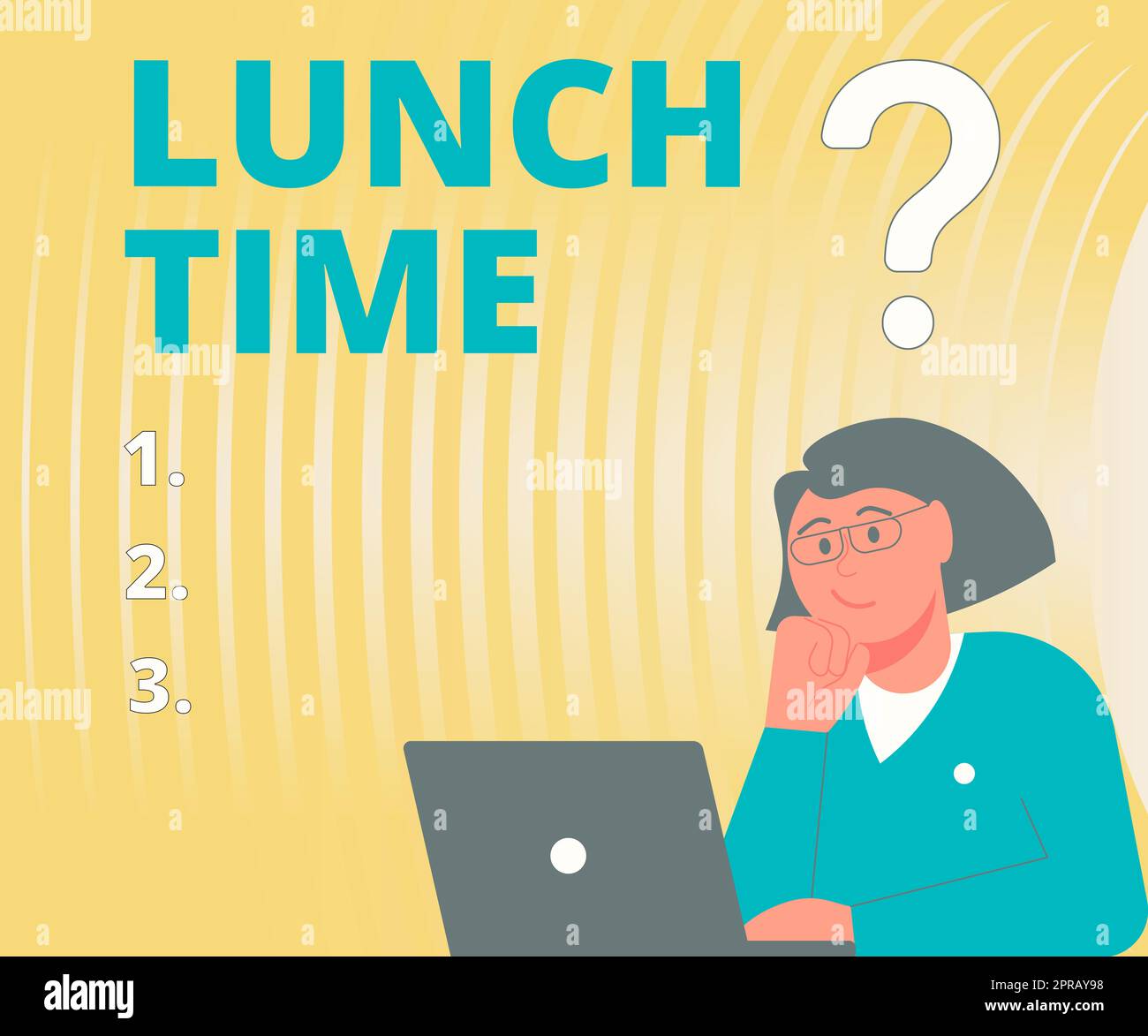 Conceptual caption Lunch Time. Internet Concept Meal in the middle of ...