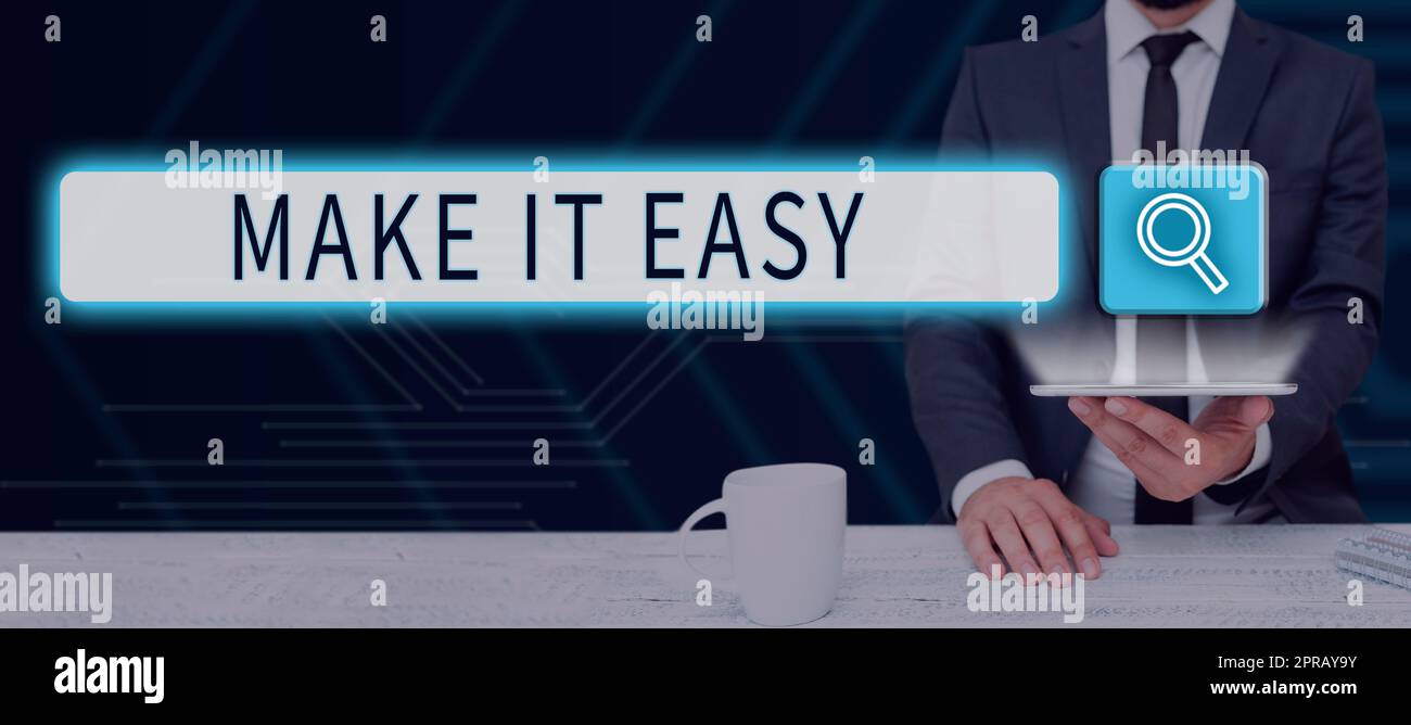 Handwriting text Make It Easy. Business overview Smart approach ...