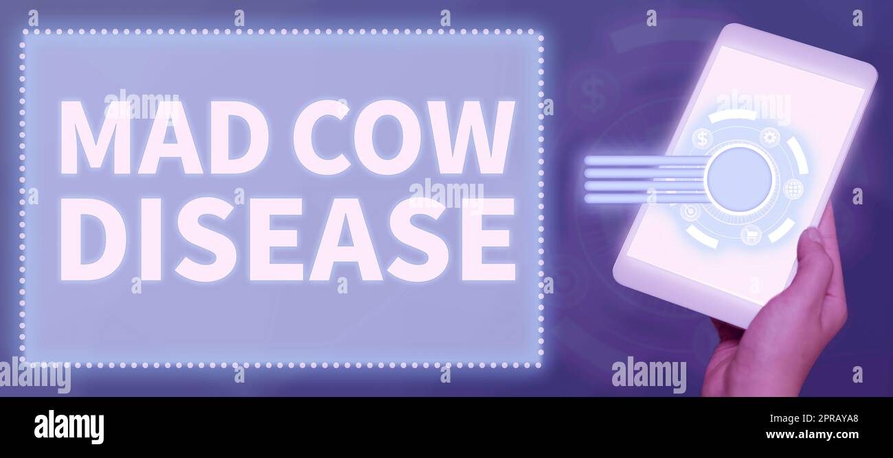 Text Showing Inspiration Mad Cow Disease Conceptual Photo Neurodegenerative Lethal Disease