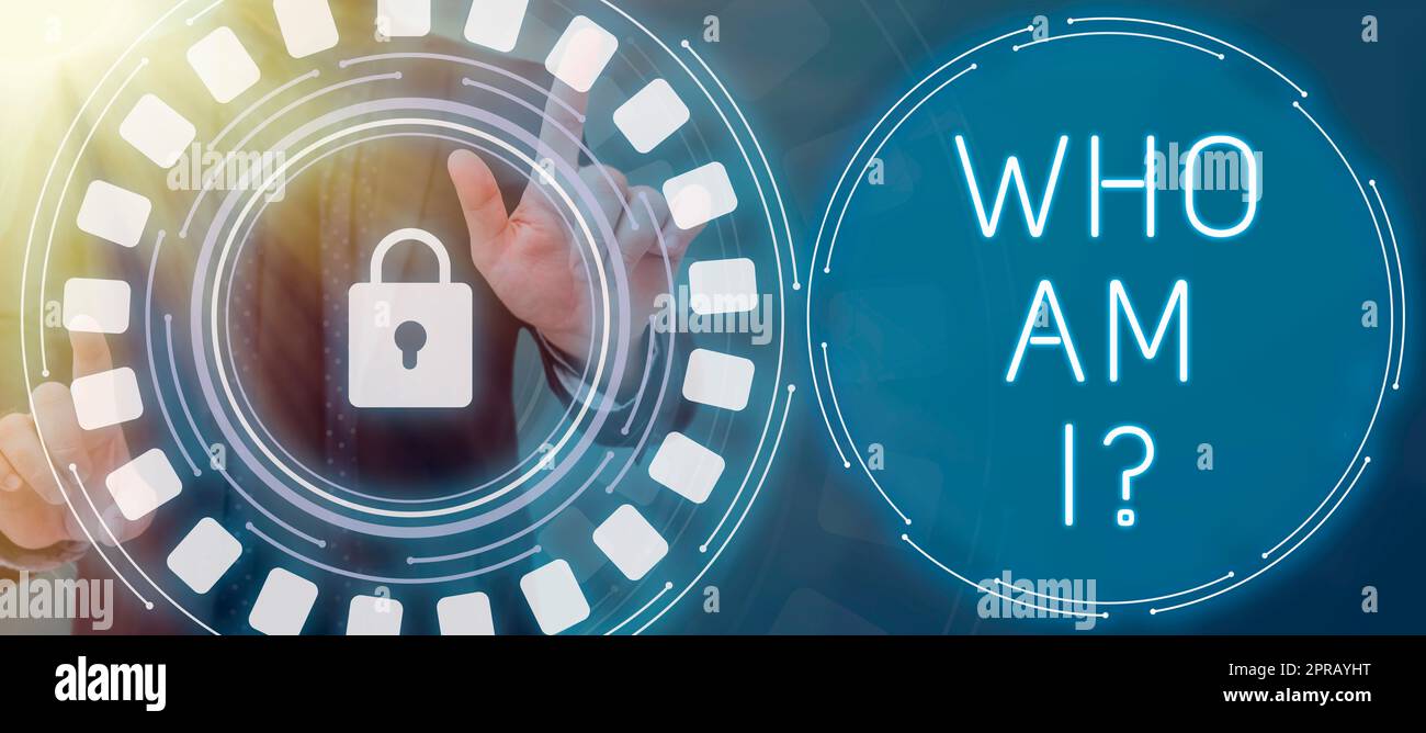 Conceptual display Who Am I. Business showcase Introduce Identify ...