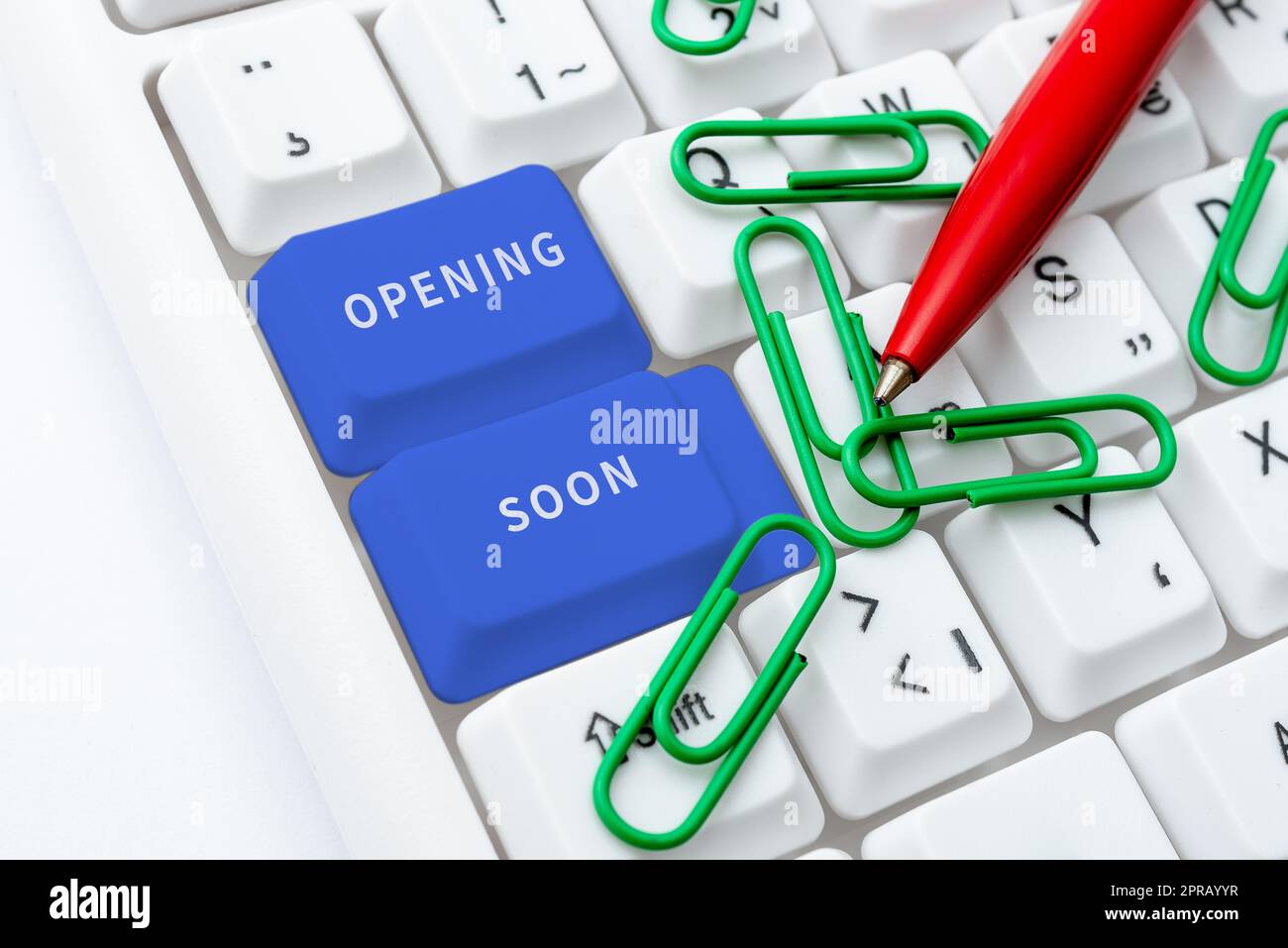 Hand writing sign Opening Soon. Business idea Going to be available or ...