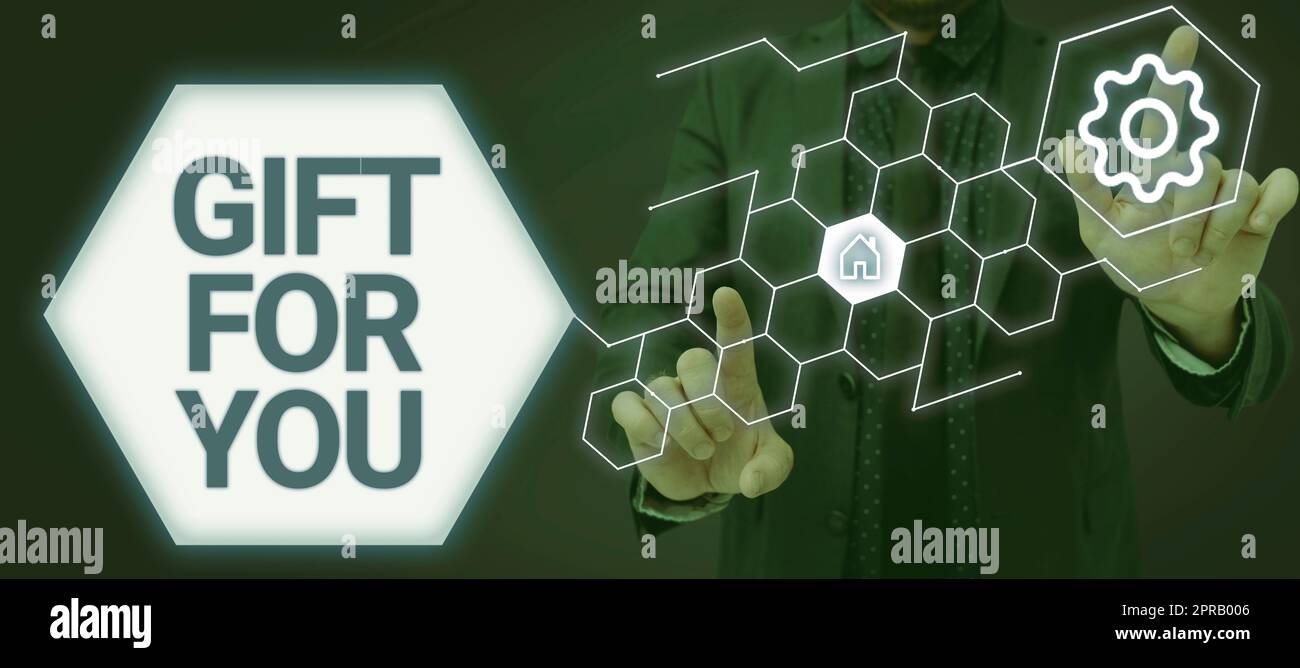 Conceptual display Gift For You. Business concept To receive a present ...