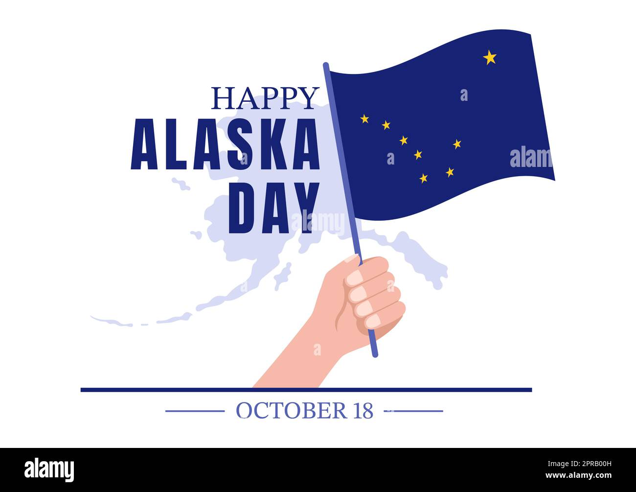Happy Alaska Day on October 18 Hand Drawn Cartoon Flat Illustration ...