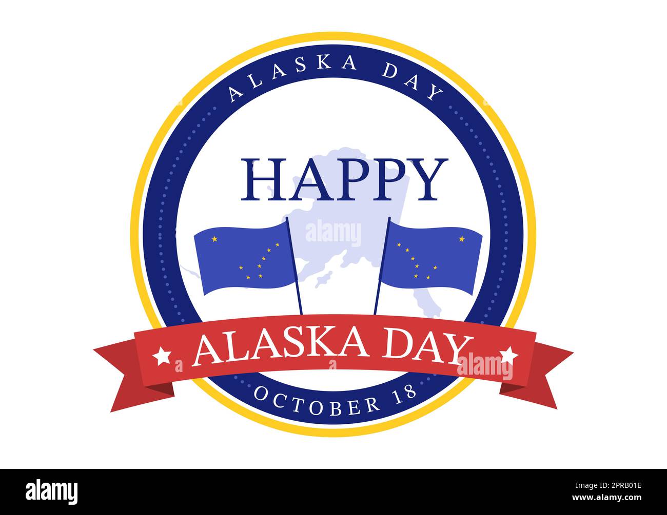 Happy Alaska Day on October 18 Hand Drawn Cartoon Flat Illustration ...