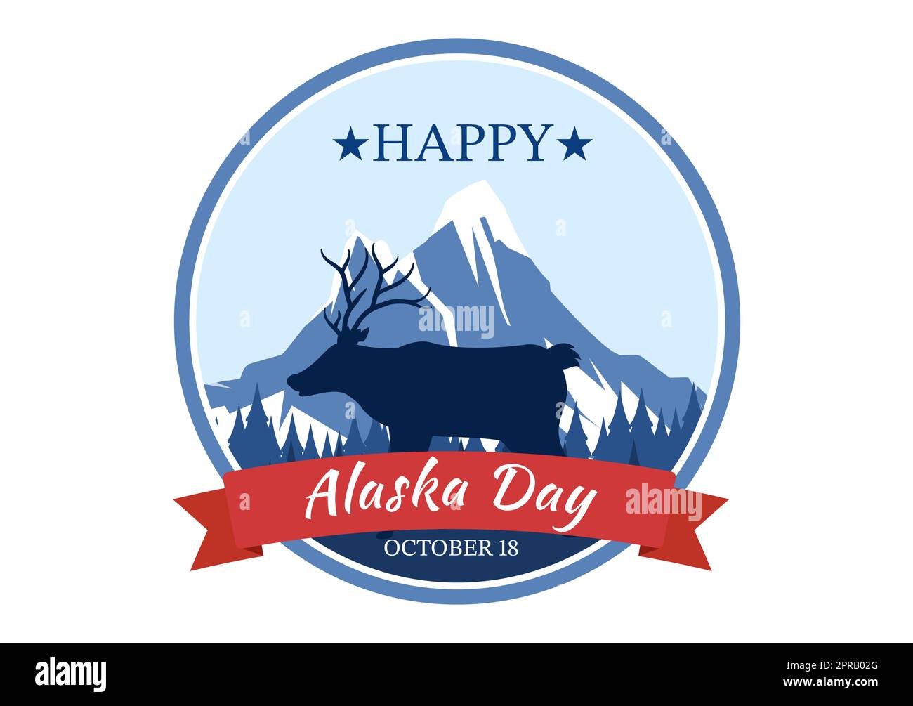Happy Alaska Day on October 18 Hand Drawn Cartoon Flat Illustration ...