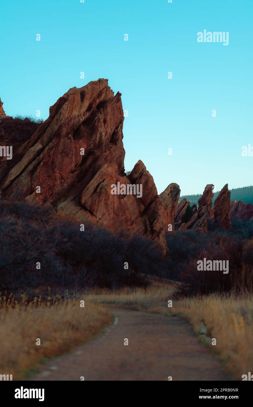 Rock formation at roxborough state park hi-res stock photography and ...