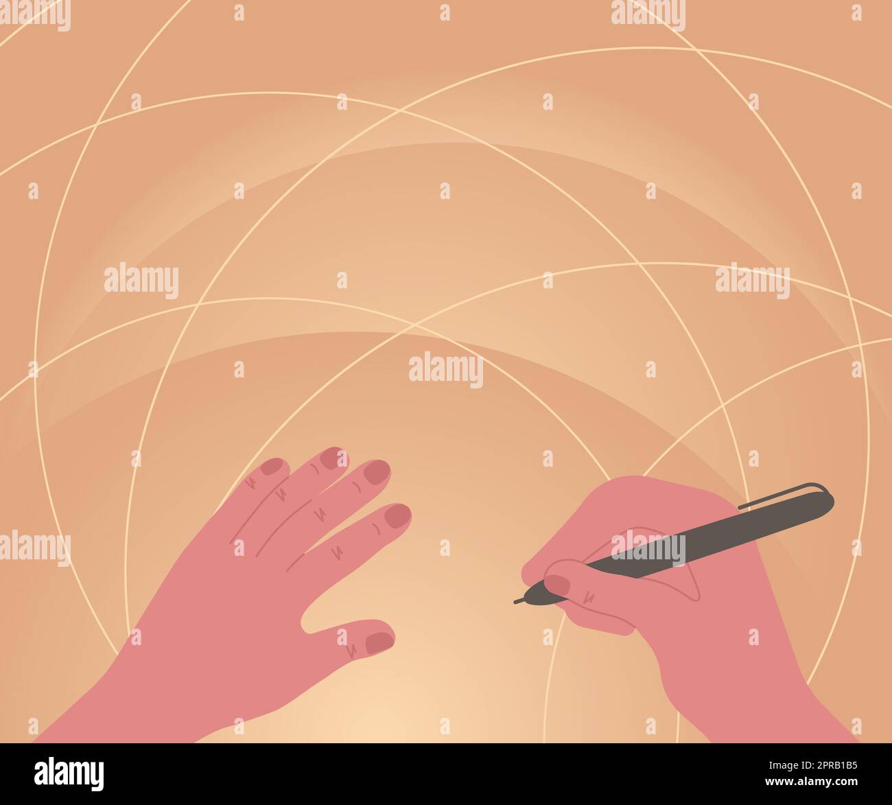 Hands Using Pencil Strategizing Newest Innovative Creative Goal Plans ...