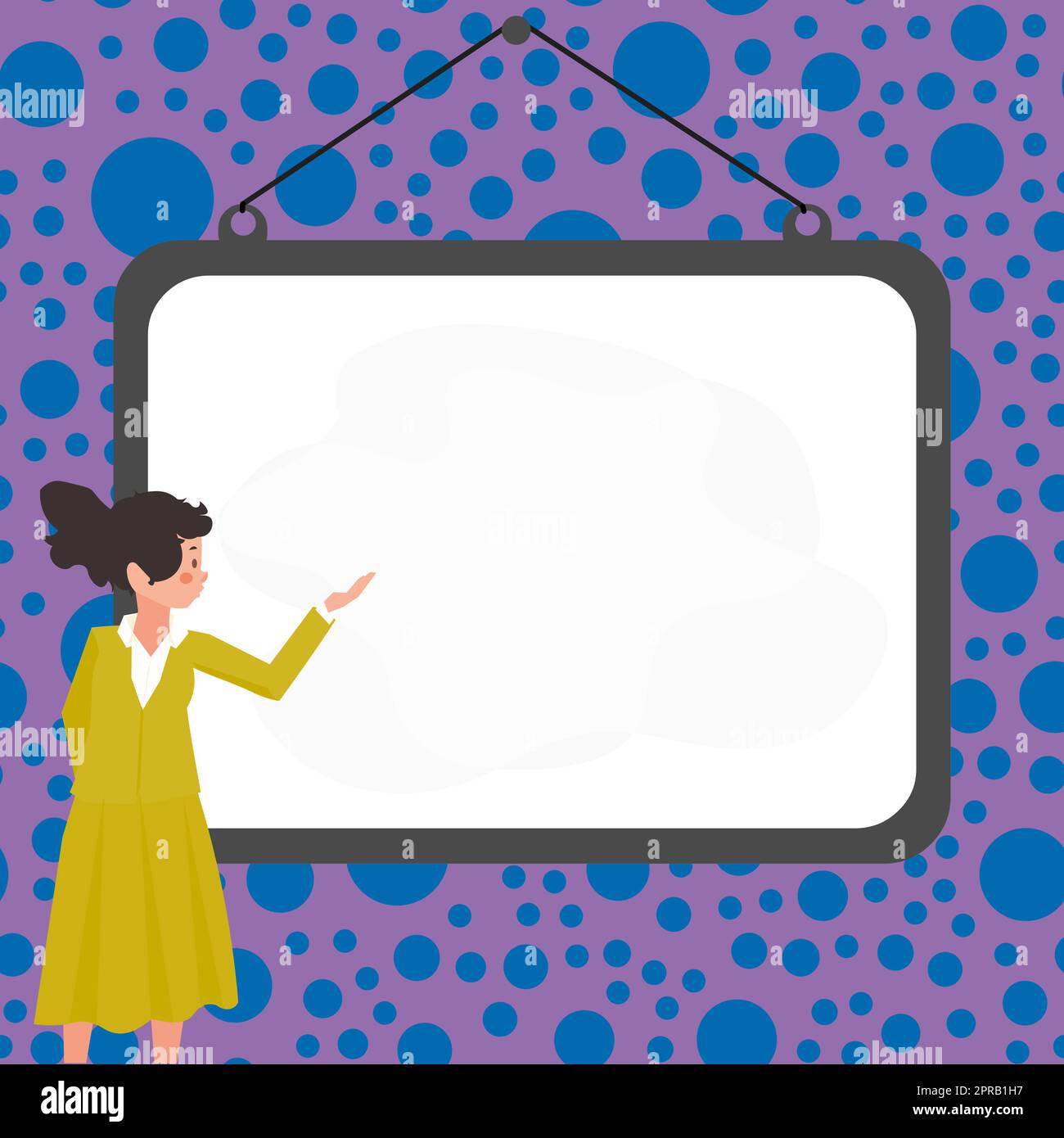 Instructor Drawing Pointing Stick On Empty Whiteboard While Holding Cup ...