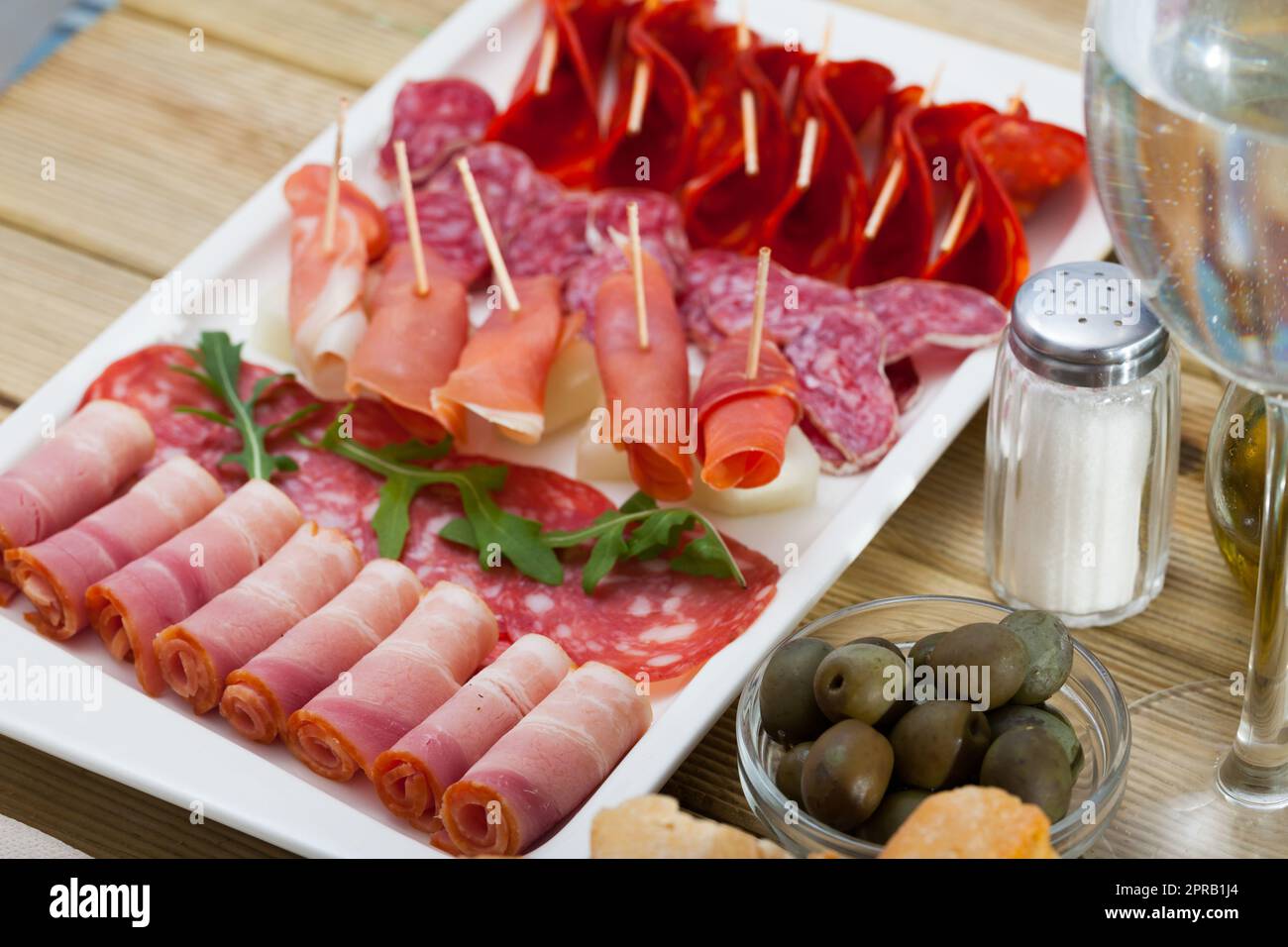 Spanish meat antipasto platter Stock Photo - Alamy
