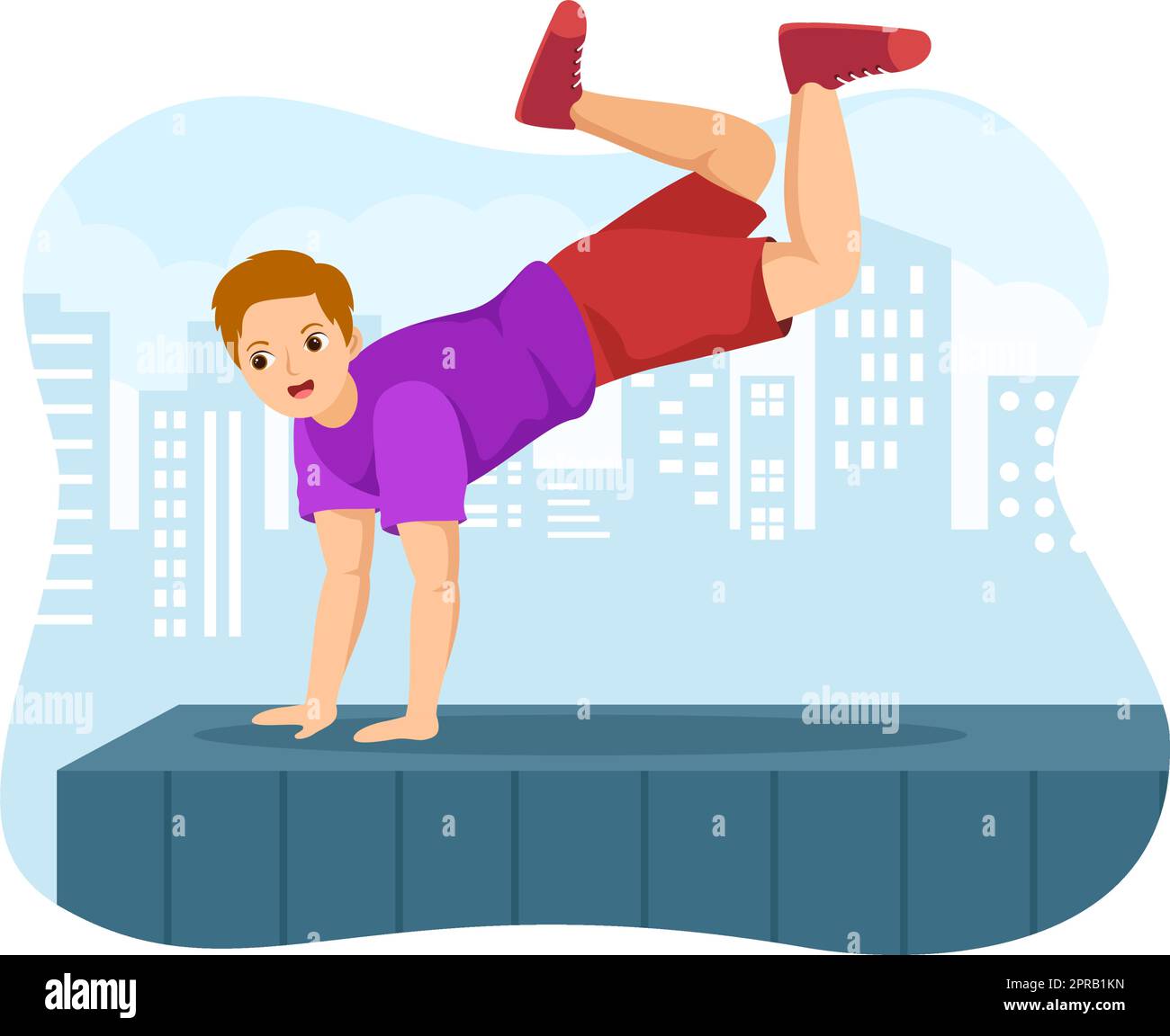 Cartoon illustration man jumping over hi-res stock photography and ...
