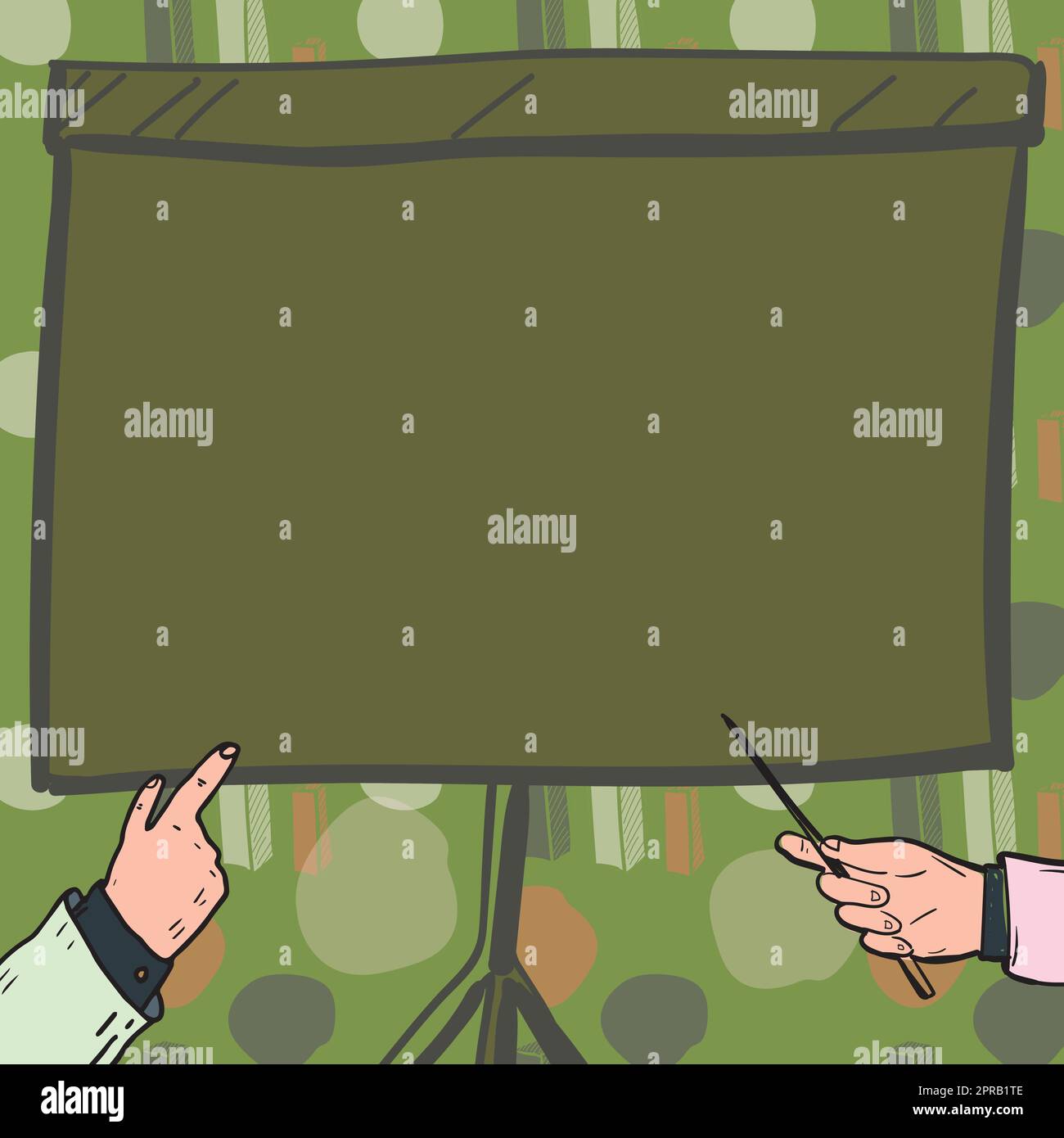 Businessman Pointing Finger Empty Presentation Board Representing ...