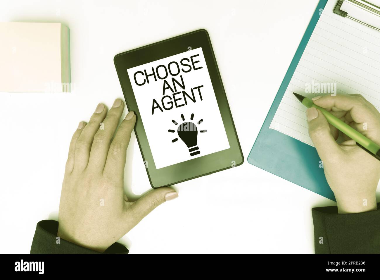 Conceptual caption Choose An Agent. Business approach Choose someone ...