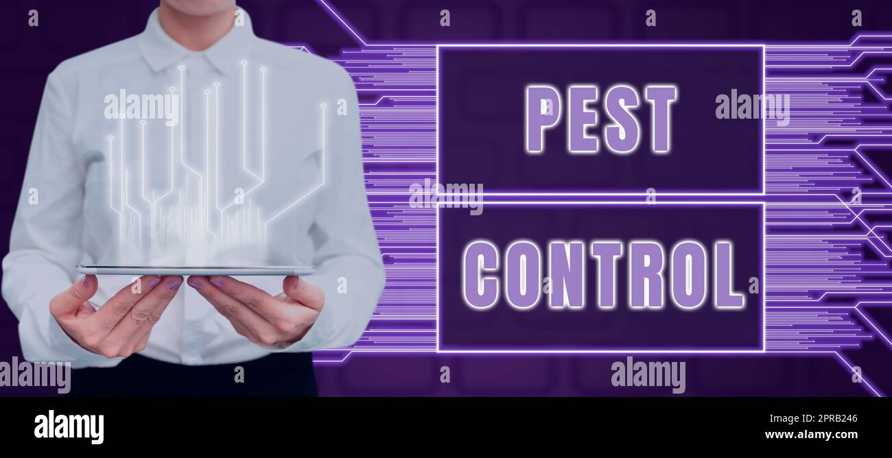 Text sign showing Pest Control. Business approach Killing destructive ...