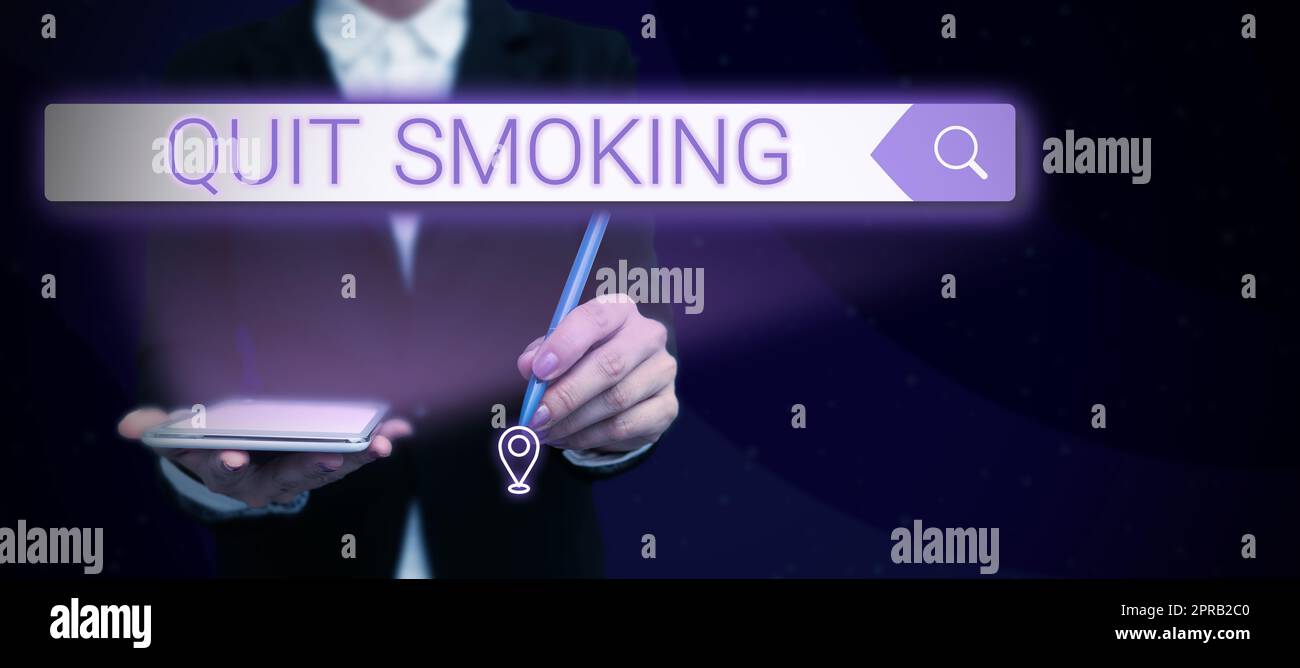 Inspiration showing sign Quit Smoking. Word Written on Discontinuing or ...