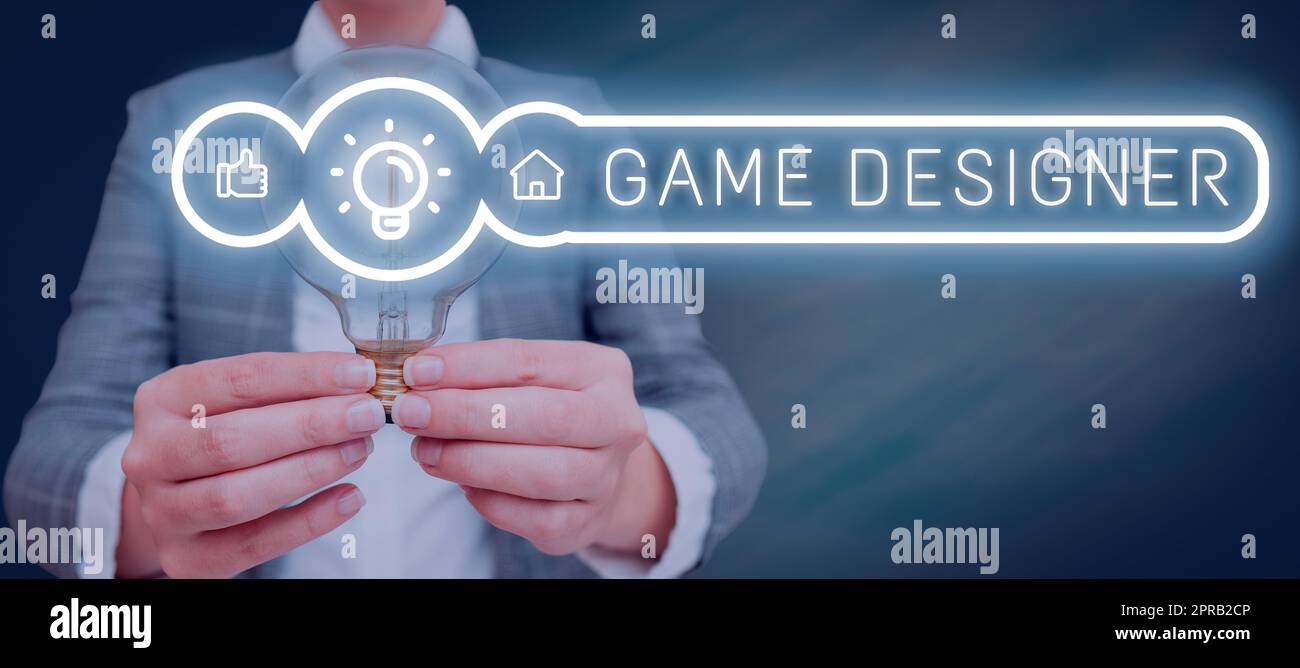 Text showing inspiration Game Designer. Business approach Campaigner ...