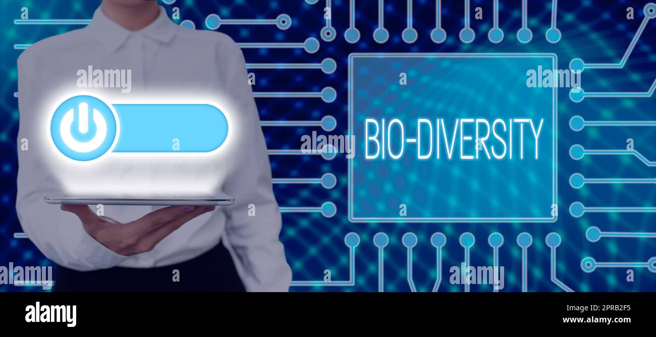 Sign displaying Bio Diversity. Business concept Variety of Life ...