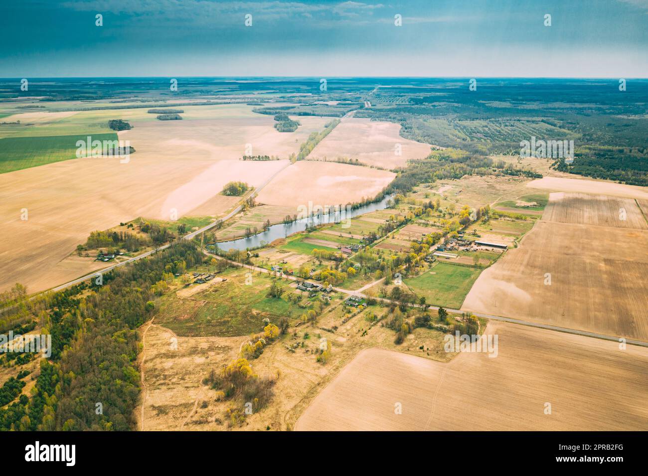 Vasilyovka, Dobrush District, Gomel Region, Belarus. Aerial View Of ...