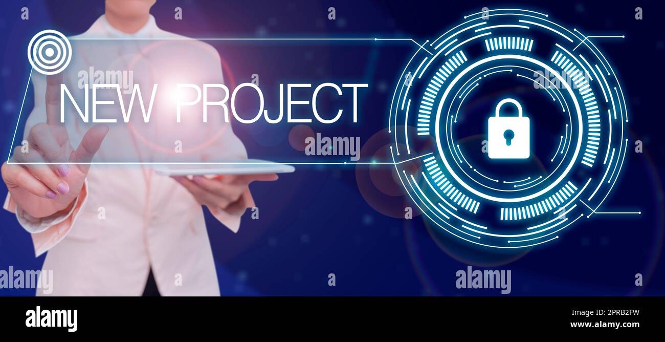 Text caption presenting New Project. Business approach individual ...