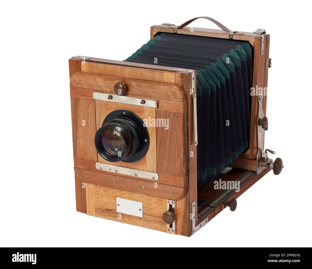 Old antique vintage black camera the 19th century isolated on white ...
