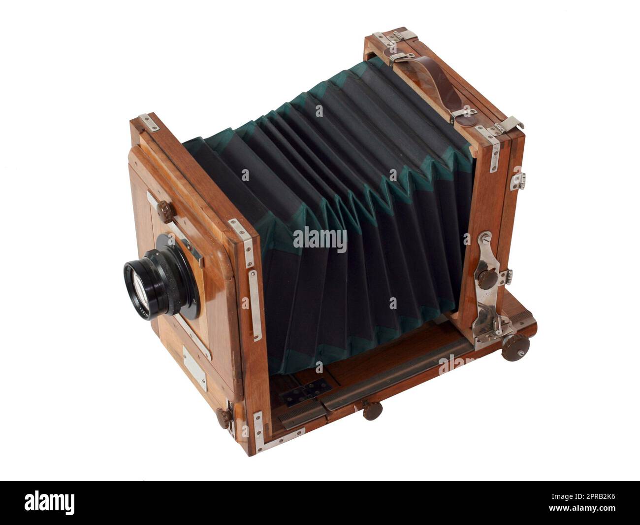 Old antique vintage black camera the 19th century isolated on white ...