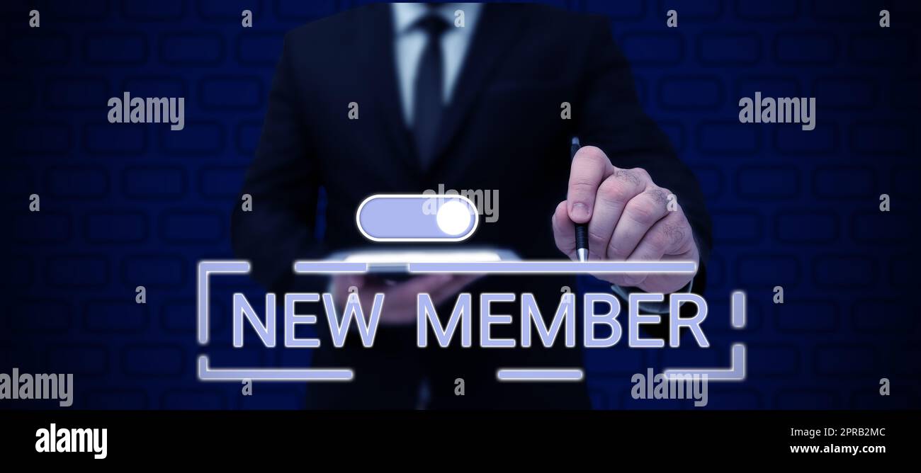 Inspiration showing sign New Member. Business concept recruiting ...