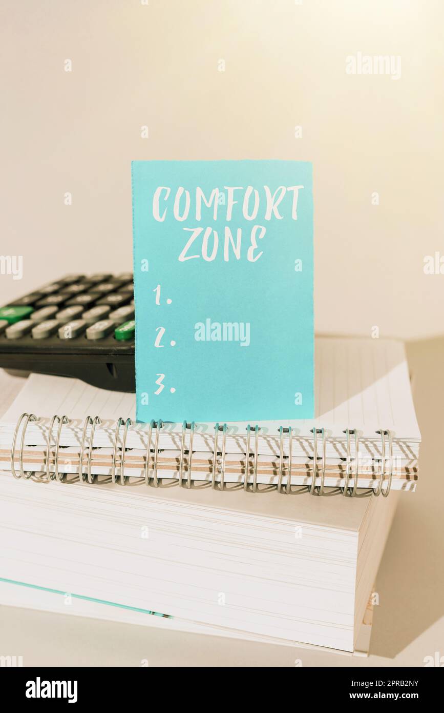 Text showing inspiration Comfort Zone. Internet Concept A situation ...