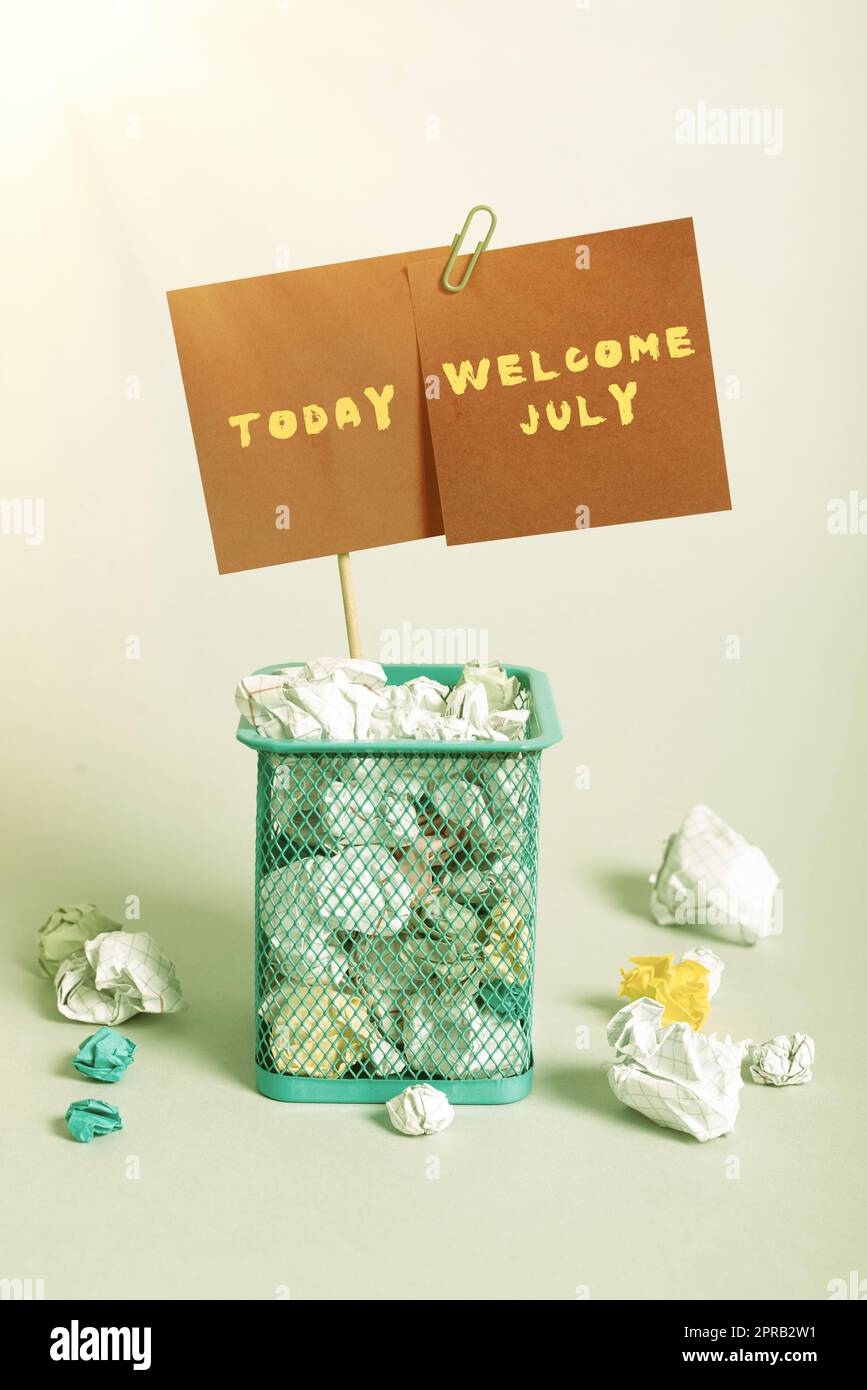 Handwriting text Welcome July. Word Written on Calendar Seventh Month ...