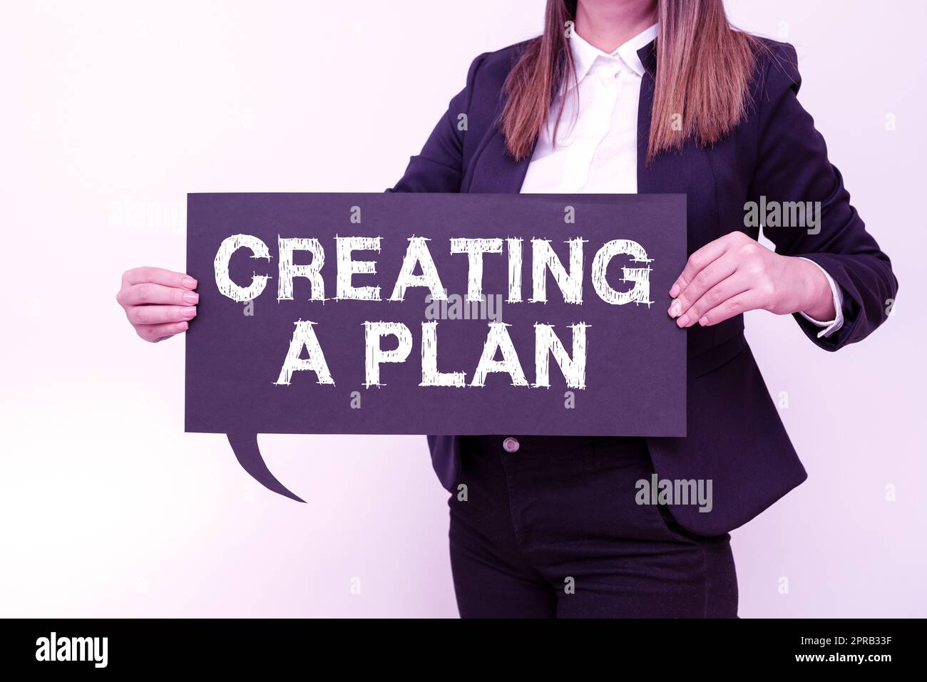 Hand writing sign Creating A Plan. Concept meaning Establish steps to ...