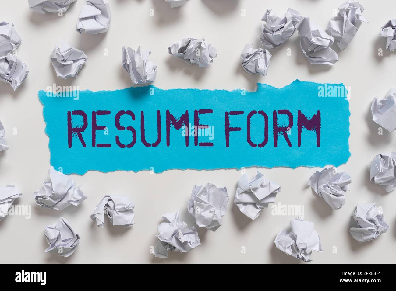 Text sign showing Resume Form. Concept meaning describe the layout ...