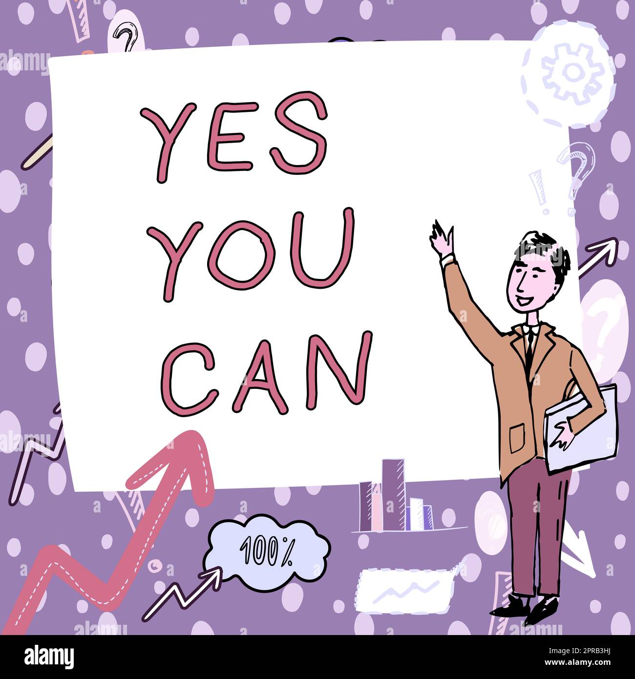 Inspiration showing sign Yes You Can, Business concept Positivity ...