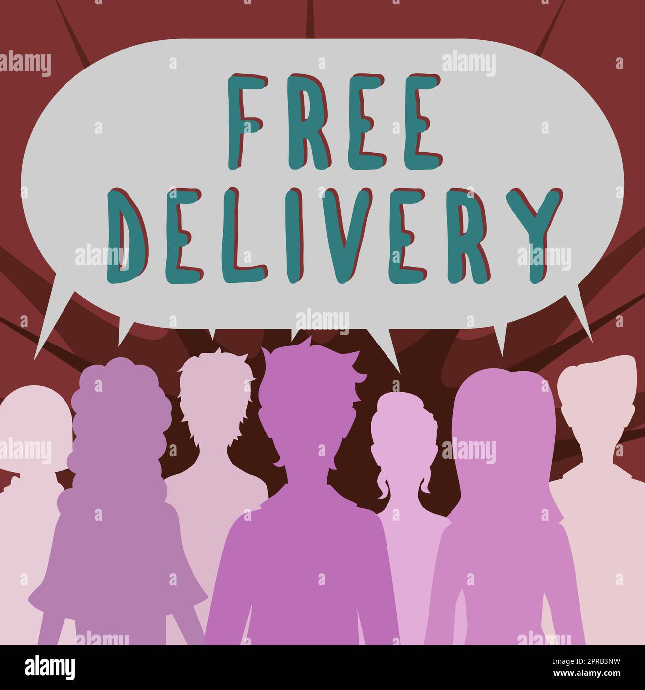 Text caption presenting Free Delivery, Internet Concept Shipping ...