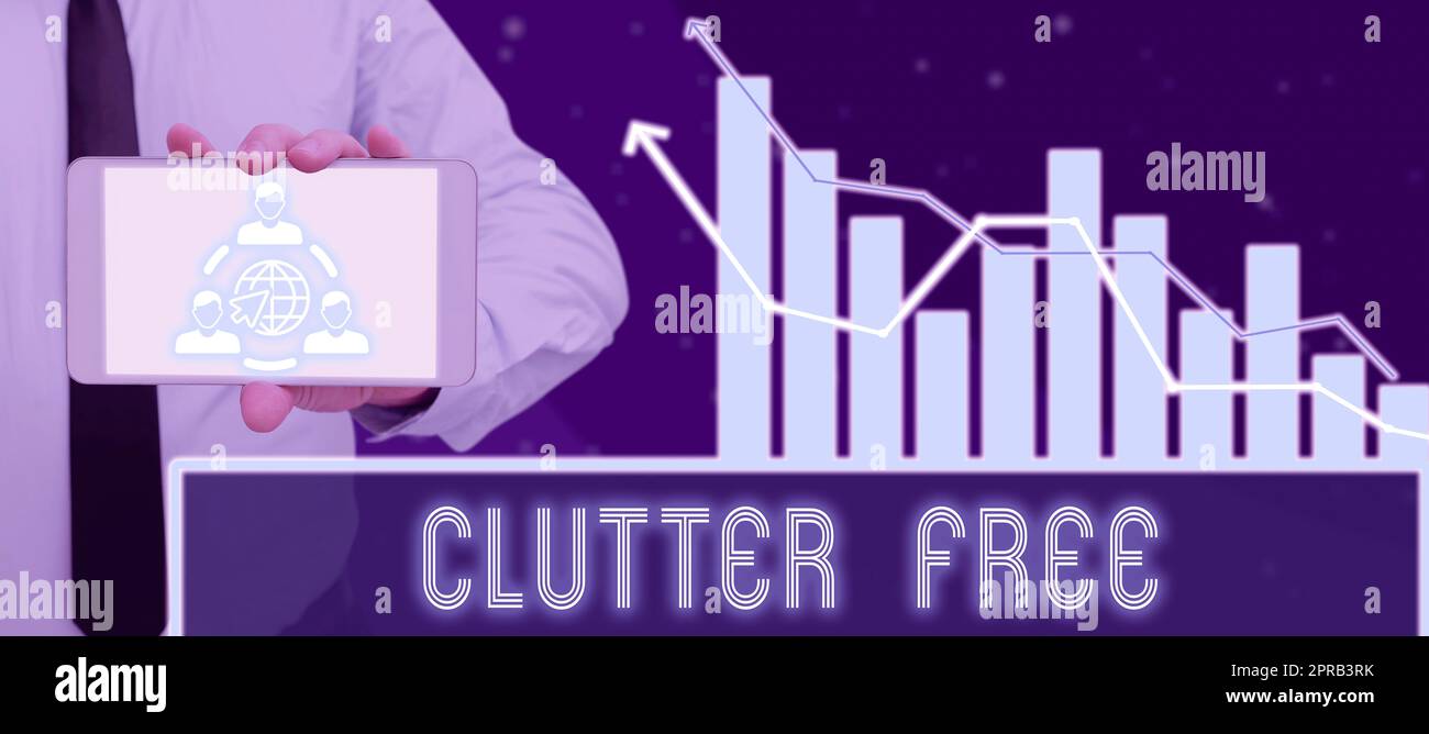 Text caption presenting Clutter Free. Internet Concept Well organized ...