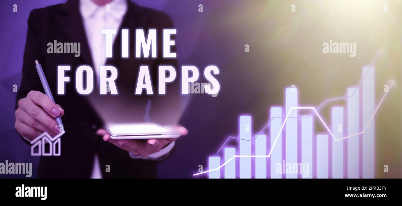 Writing displaying text Time For Apps. Business approach The best ...