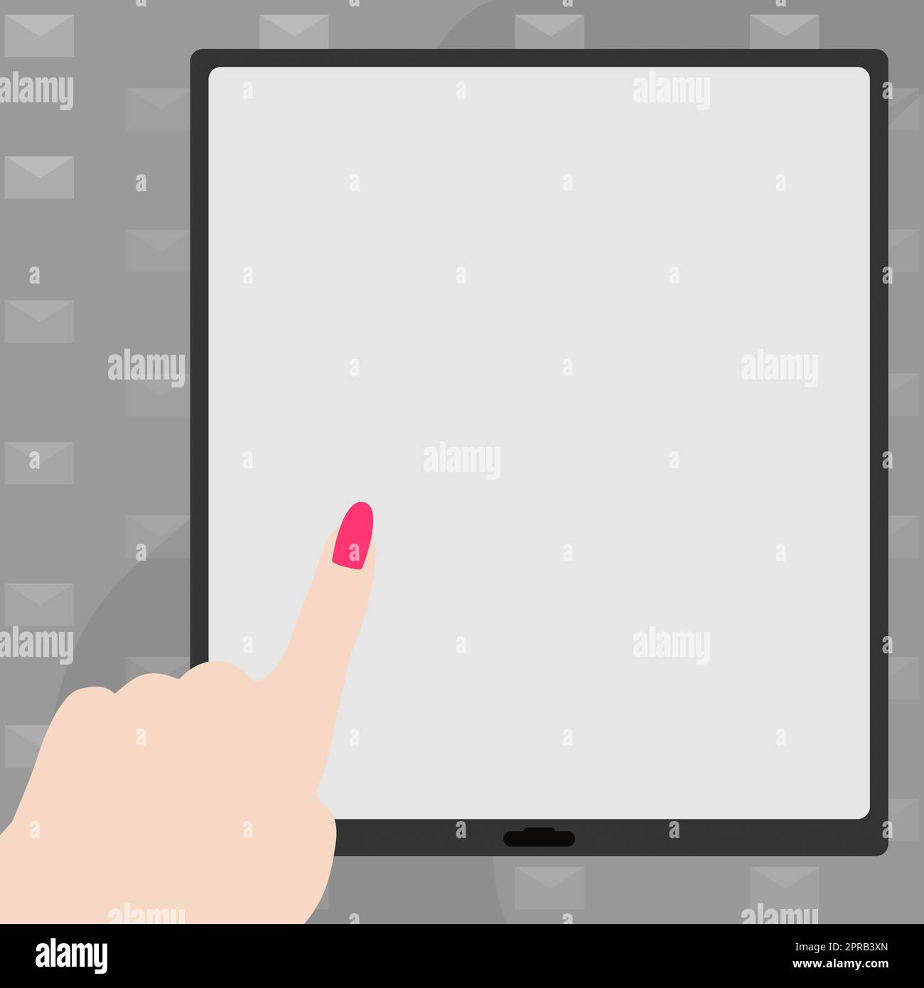 Pointing Finger Empty Screen Tablet Representing Planning Future ...