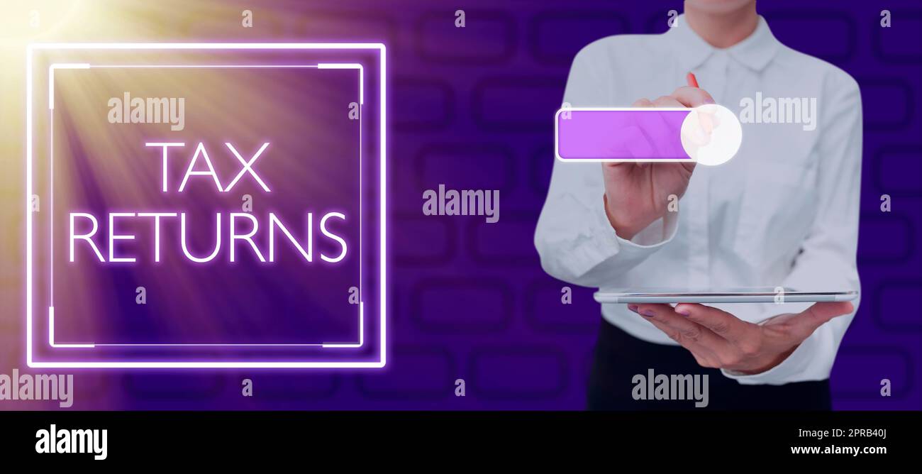 Handwriting text Tax Returns. Word for Tax payer financial information ...