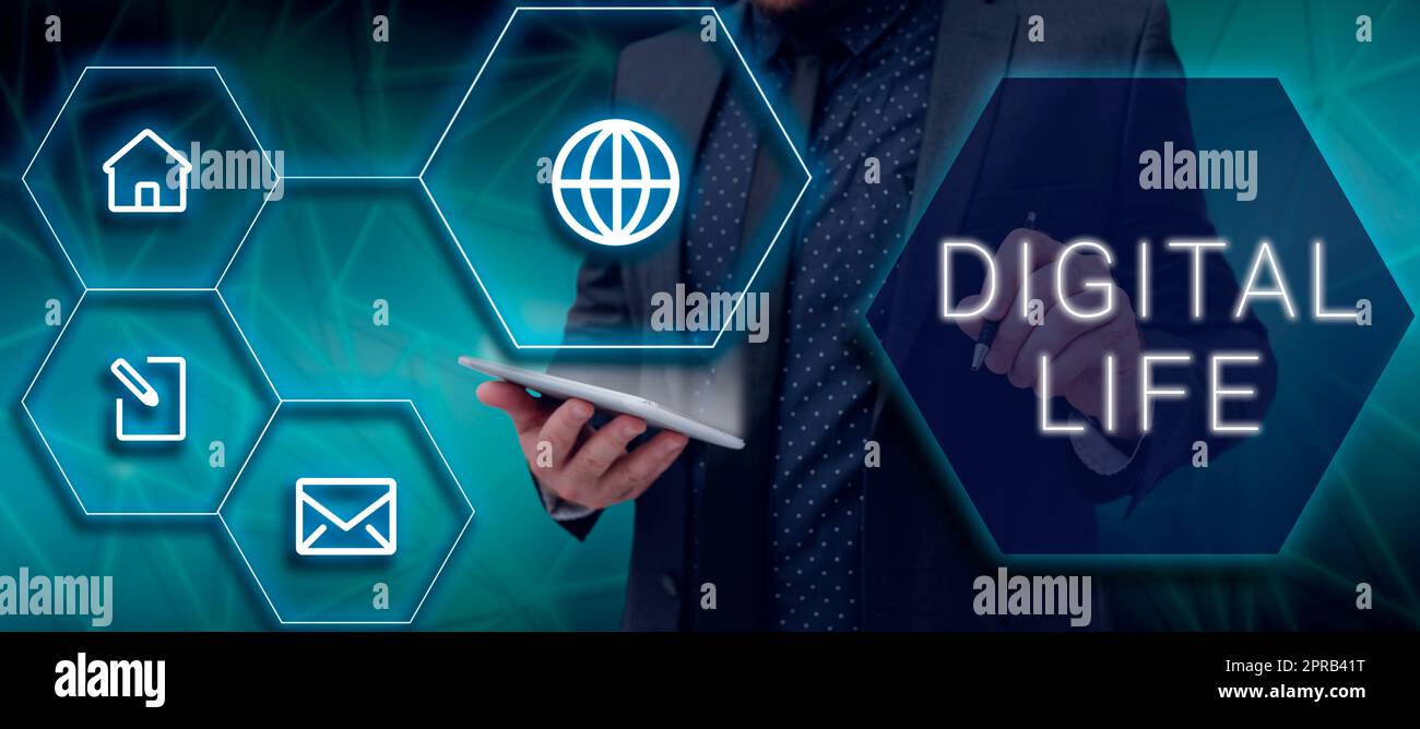 Writing displaying text Digital Life. Business concept Living in a ...