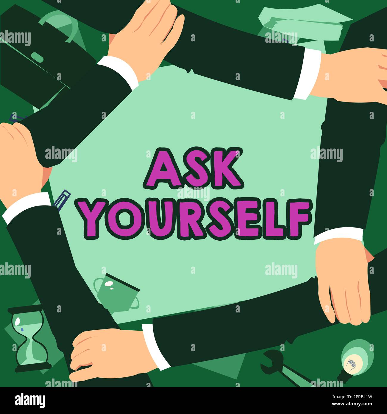 Conceptual display Ask Yourself, Word for Thinking the future Meaning ...