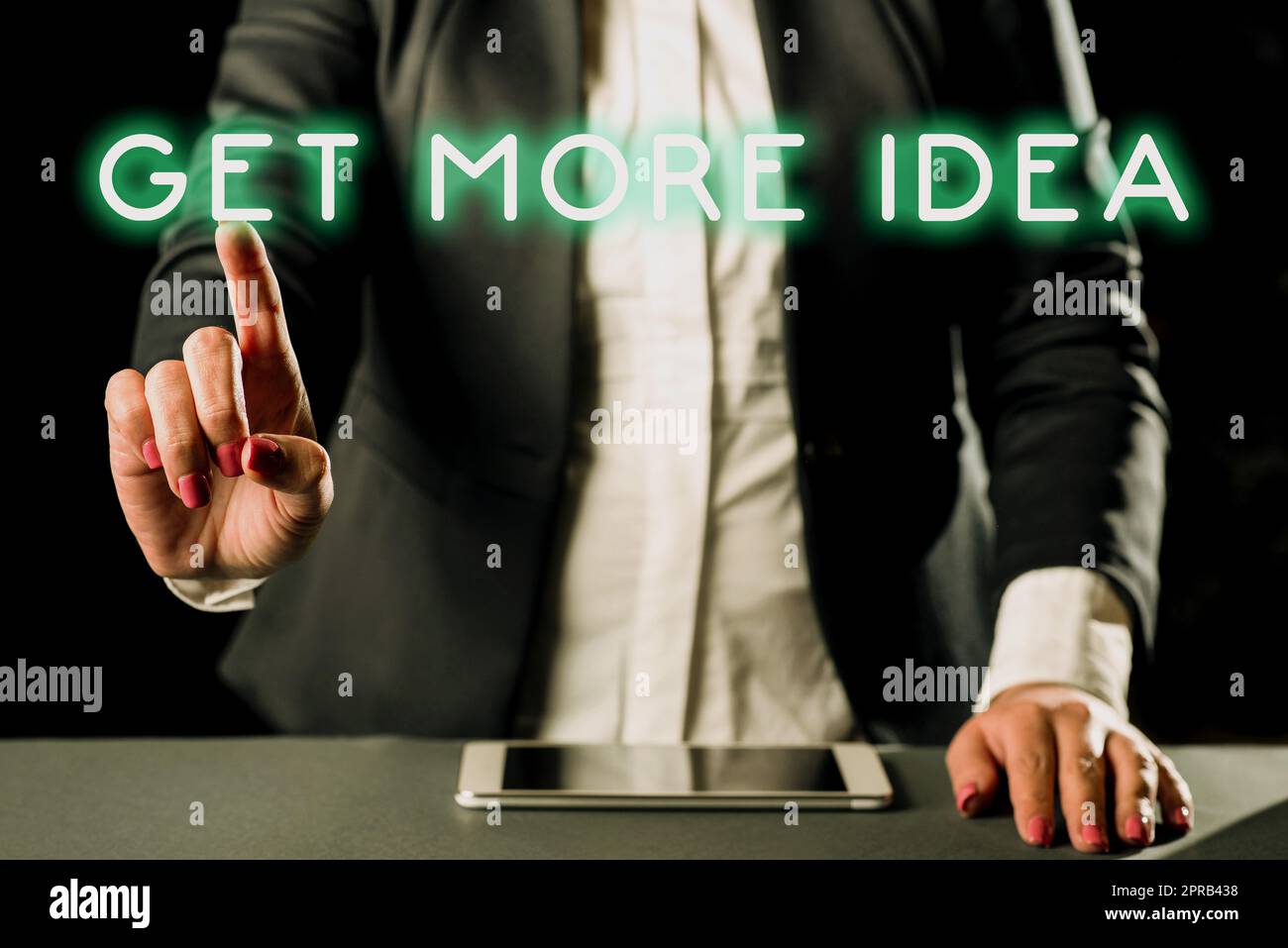 Text showing inspiration Get More Idea. Business overview Random Input ...