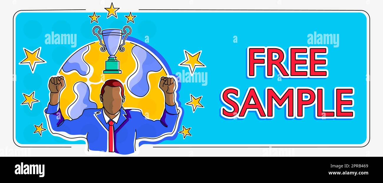 Hand writing sign Free Sample, Business idea portion of products given ...