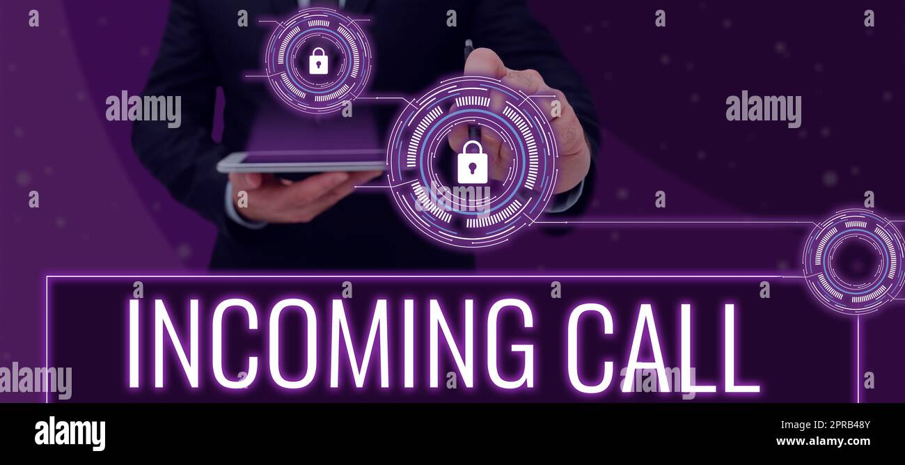 Text caption presenting Incoming Call. Business showcase Inbound ... Text caption presenting Incoming Call. Business showcase Inbound ...