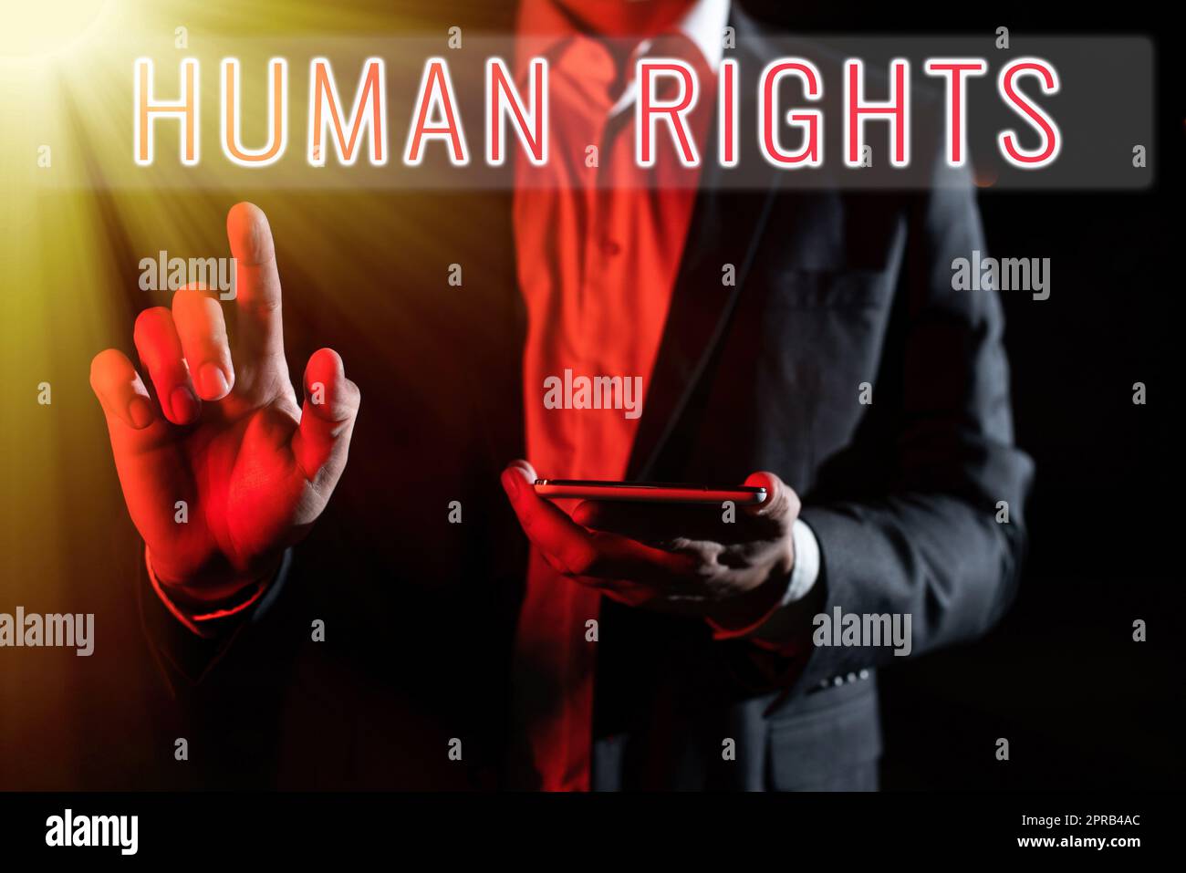 Hand writing sign Human Rights. Business overview Moral Principles ...